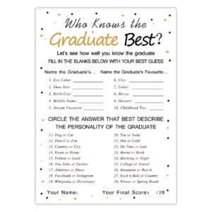 fibevon graduation party game cards - who knows the graduate best (36-pack)- graduation party collection grad celebration party supplies for high school/college/senior school