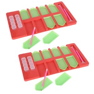 2 Sets Painting Tray Organizer,Adults DIY Art Craft Tray Accessories,Multi-Boat Holder Container Storage Rack