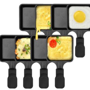 honne 8pcs /set non-stick coating mini iron raclette grill pan cheese pan replacement/additional raclette dishes mini grill pan