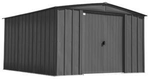 arrow classic steel storage shed, 10x14, charcoal