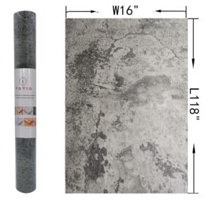 TOTIO Industrial Style Wallpaper Beige Grey Cement Concrete Contact Paper Self Adhesive Removable Vinyl Wall Paper Roll 16×118inch Matte Wall Covering [Thicken] Kitchen Bathroom Studio Peel Stick