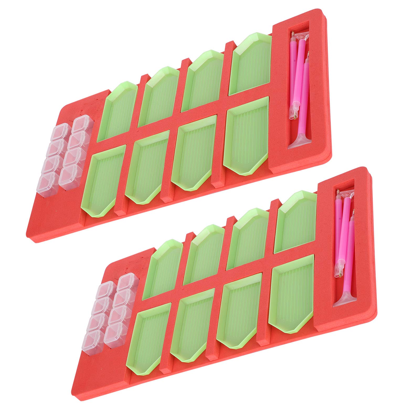 2 Sets Painting Tray Organizer,Adults DIY Art Craft Tray Accessories,Multi-Boat Holder Container Storage Rack