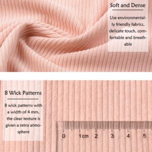 SQINAA Corduroy Fabric Thickened 8 Wicks Soft and Delicate Have no Elasticity Suitable for Spring, Autumn and Winter Clothing 50x155cm,Red