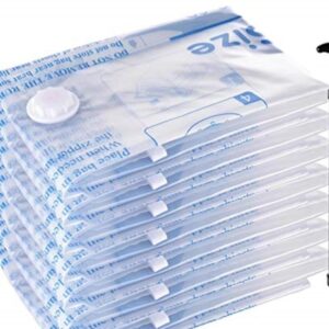 Vacuum Storage Bags 8 Large, Space Saver Sealer Bags, Airtight Compression Bags for Clothes, Pillows, Comforters, Blankets, Bedding(NO PUMP)