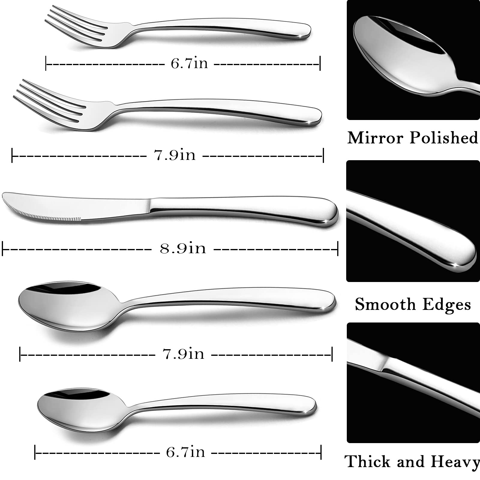 Heavy Duty Silverware Set, HaWare 65 Pieces Stainless Steel Flatware Set with Serving Utensils, Heavy Weight Eating Utensils Tableware for 12, Modern Cutlery for Home, Dishwasher Safe, Mirror Polished