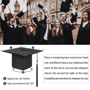 Geyoga 8 Pcs Graduation Cap Bulk Adjustable Adult Graduation Hat with Tassel for Men Women Fancy Dress Accessory Photo Props(Black)