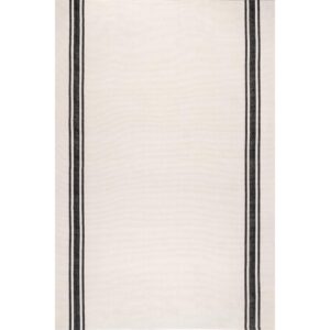 nuLOOM Clarissa Cotton Flatweave Casual Stripe Area Rug, 6x9, Ivory