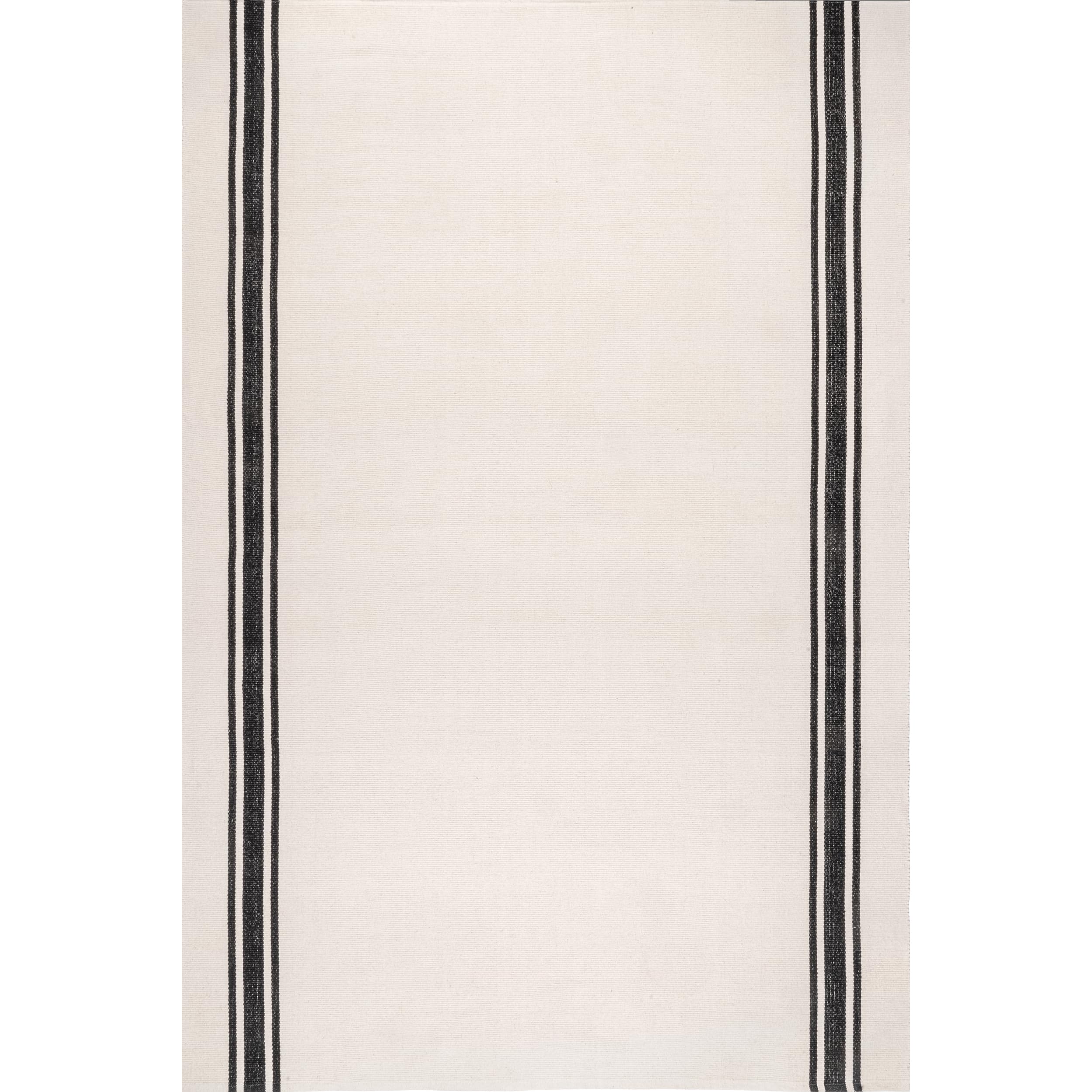 nuLOOM Clarissa Cotton Flatweave Casual Stripe Area Rug, 6x9, Ivory