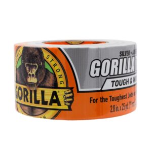 gorilla tough & wide duct tape, 2.88" x 25yd, silver, (pack of 1)