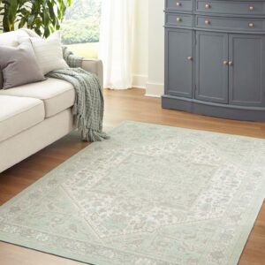 Unique Loom Whitney Collection Area Rug - Milano (4' 1" x 6' 1" Rectangle, Mint/ Ivory)