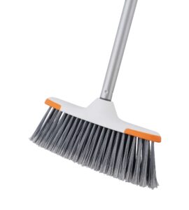 superio lightweight essential household broom with metal handle (grey)