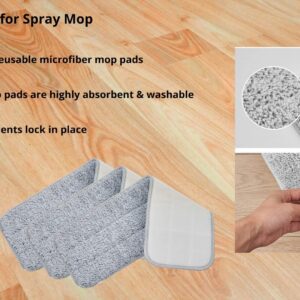 True & Tidy, Extra Thick Microfiber Mop Pad Pack Refill for SPRAY-250 Spray Mop SPRAY-360 Spray Mop Kit SWEEP-180 Sweeper Mop, Fits Other Mops, Machine Washable up to 100x, 15.5 x 5 inch (6-Pack)