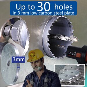 PLG2SUPT 6-3/8” HSS Bi Metal Hole Saw Cutter for Wood Drywall Plastic Aluminum Mild Steel Iron Metal Stainless Steel Heavy Duty Hole Saw Bit with Arbor