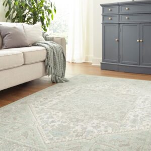 Unique Loom Whitney Collection Area Rug - Milano (4' 1" x 6' 1" Rectangle, Mint/ Ivory)