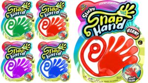 fun a ton giant snap hand-jumbo sticky hands toy (4 pack assorted) large stretchy toy for kids. party favors, classroom prizes, birthday gifts easter day goodie bags stuffers bulk. 414-4s