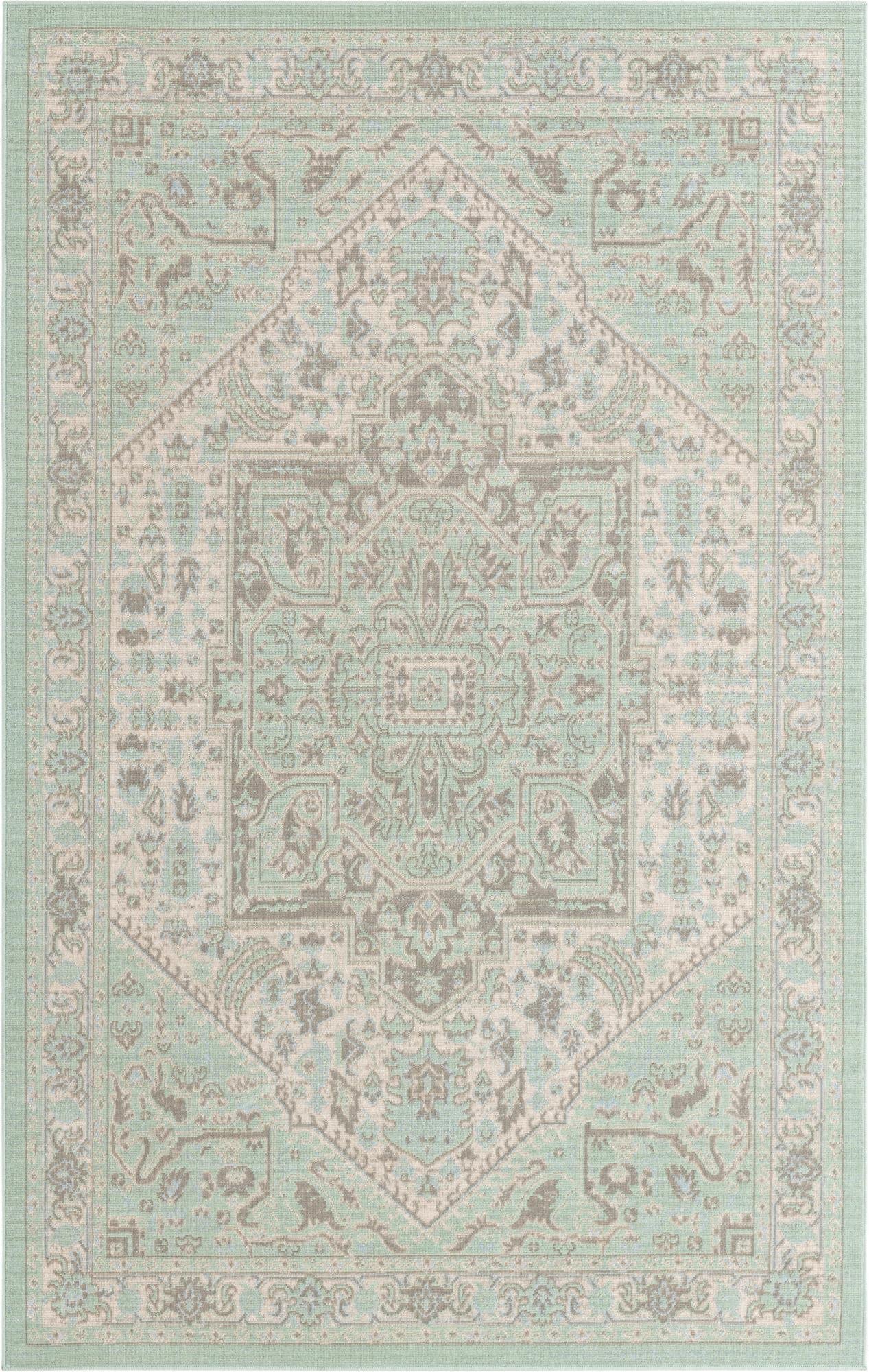 Unique Loom Whitney Collection Area Rug - Milano (4' 1" x 6' 1" Rectangle, Mint/ Ivory)