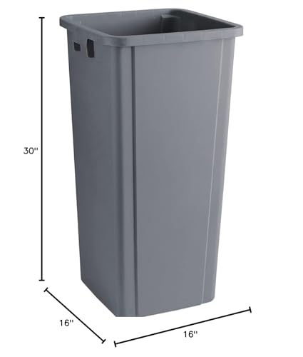 PRO&Family 92 Qt. / 23 Gallon / 87 Liters Gray Square Trash Can. Trash Bin Kitchen Garbage Can Waste Basket Recycle Bin