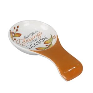 Youngs 81145 Fall Blessings Spoon Rest, Ceramic