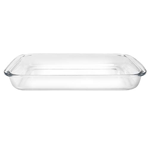 Bovado USA 9" x 13" Inch Glass Oven Baking Dish | High-Grade Borosilicate Glass | 3 Qt Capacity | Nonstick, Dishwasher Safe, Freezer-to-Oven Casserole Pan | No Lid