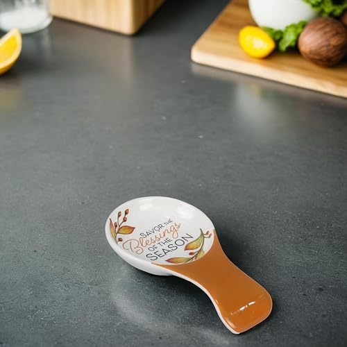 Youngs 81145 Fall Blessings Spoon Rest, Ceramic