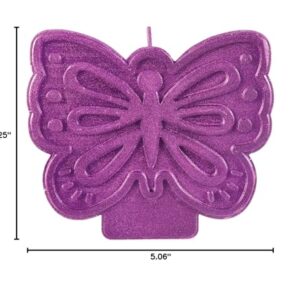 Flutter Purple Glitter Candle - 3.2", 1 Piece - Enchanting Decorative Candle for Home Accents & Special Occasions