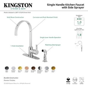 Kingston Brass LS8713CTLSP Continental Kitchen Faucet, Brushed Brass