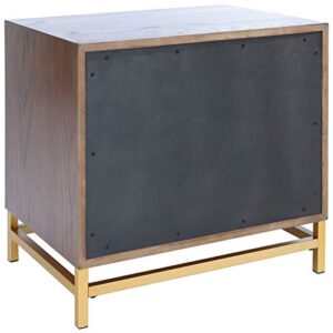 SAFAVIEH NST6401B, 23" W x 16" L x 21.5" H, Walnut/Brass