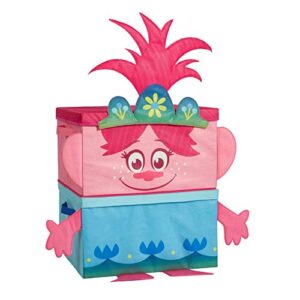 idea nuova dreamworks trolls poppy figural 2 piece stackable storage set, pink