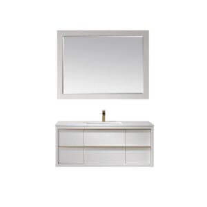 altair design morgan 48" carrara white stone countertop single vanity w/mirror white