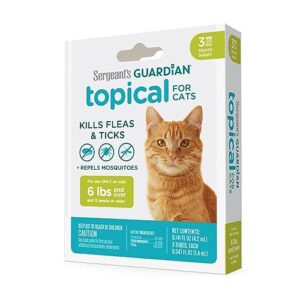 sergeant's guardian flea & tick squeeze on topical cats 6lbs and over., 3 count