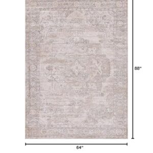 Rugs.com Oregon Collection Rug – 8' x 11' Ivory Low-Pile Rug Perfect for Living Rooms, Large Dining Rooms, Open Floorplans