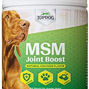 TopDog Health - MSM Joint Boost Powder - Hip & Joint Dog Supplement for Joint Mobility & Flexibility - Natural Anti-Inflammatory with Sulfur - Chicken Flavored