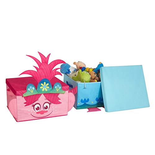 Idea Nuova DreamWorks Trolls Poppy Figural 2 Piece Stackable Storage Set, pink