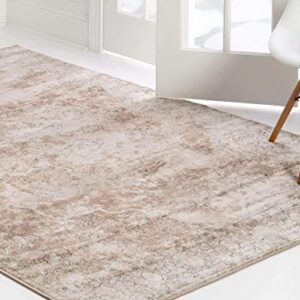 Rugs.com Oregon Collection Rug – 8' x 11' Ivory Low-Pile Rug Perfect for Living Rooms, Large Dining Rooms, Open Floorplans