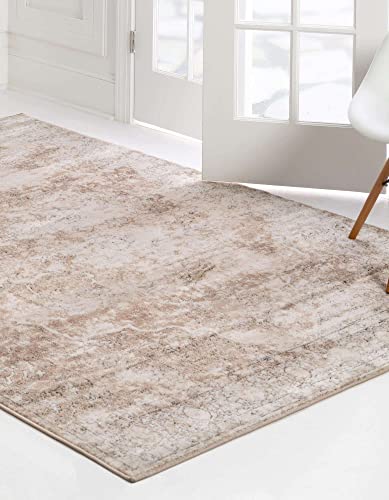 Rugs.com Oregon Collection Rug – 8' x 11' Ivory Low-Pile Rug Perfect for Living Rooms, Large Dining Rooms, Open Floorplans