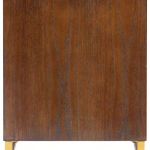 SAFAVIEH NST6401B, 23" W x 16" L x 21.5" H, Walnut/Brass