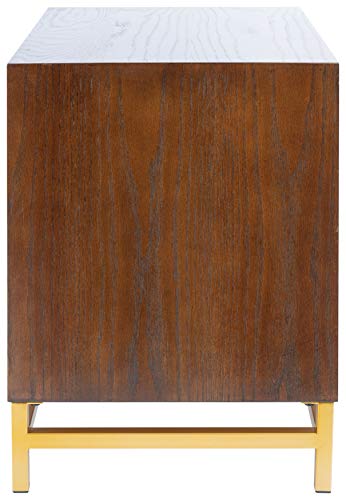 SAFAVIEH NST6401B, 23" W x 16" L x 21.5" H, Walnut/Brass