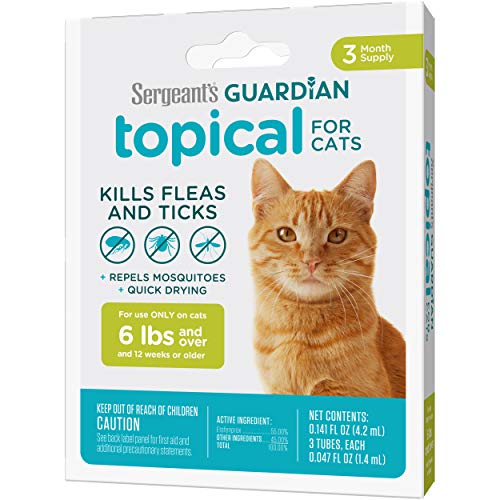 Sergeant's Guardian Flea & Tick Squeeze On Topical Cats 6lbs and Over., 3 Count