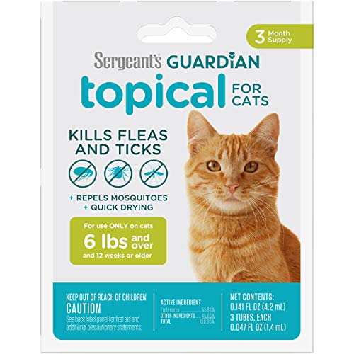 Sergeant's Guardian Flea & Tick Squeeze On Topical Cats 6lbs and Over., 3 Count