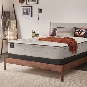 sealy essentials spring winter green faux eurotop medium feel mattress and 9-inch foundation, king