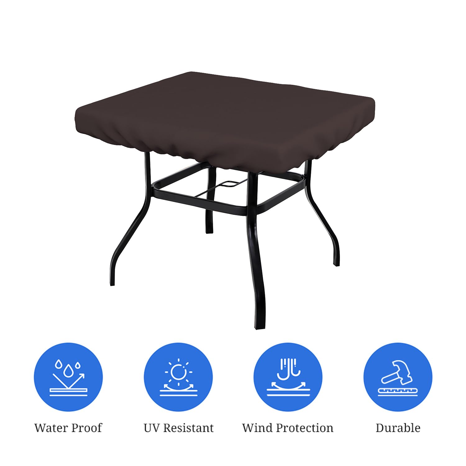 Covers & All Square Table Top Cover, 18 Oz Heavy Duty Waterproof UV & Weather Resistant Patio Table Cover, Outdoor Table Cover for Patio Outdoor Furniture & Coffee Table (6"H x 24"D x 24"W, Coffee)