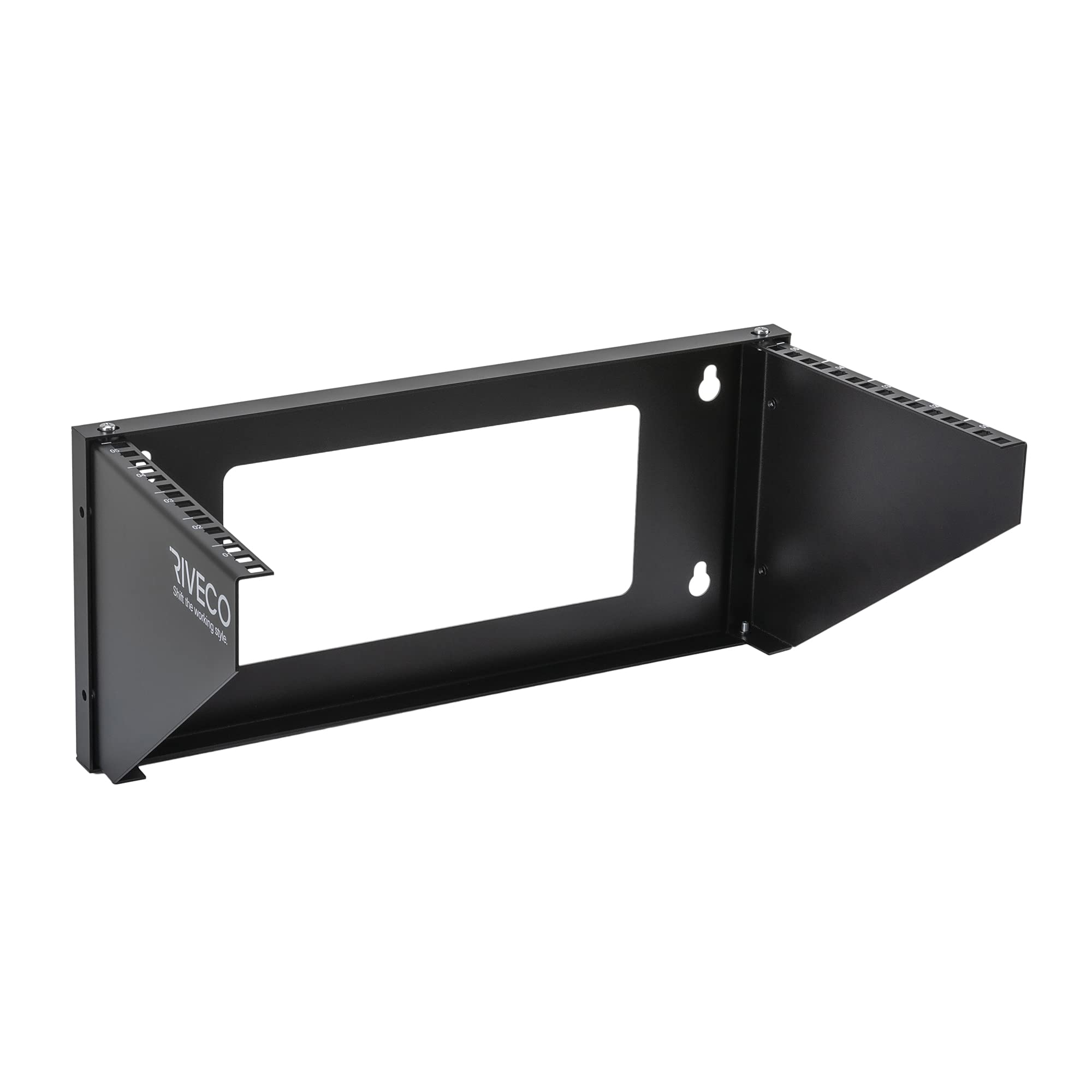 RIVECO 5U Wall Mount Vertical Rack Network Bracket Firm Constructed Easy Assembly Narrow Space Mounting Racks for AV & Stereo Equipment Black