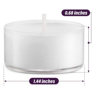 MontoPack Unscented White Tealight Candles Bulk [50] | 4 Hours of Smokeless, Dripless, Long Lasting Burning Paraffin Tea Lights | Small Votive Mini Candles for Home, Shabbat, Weddings & Emergencies