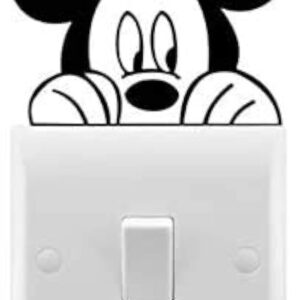 Mickey Mouse Wall Decal Peeking Vinyl Sticker Pack (2 Pack) - 3.5x3.5 Inches - Disney Mickey Mouse Wall Bathroom Room Décor Sticker Decal - For Light Switch Car Truck Van Window Bumper Laptop Tablet