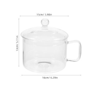 Glass Saucepan with Cover: 1500ml/50.7oz Glass Stovetop Cooking Pot Clear Glass Simmer Pot Glass Cooking Pot Stovetop Pot with Lid for Pasta Baby Food Soup Milk