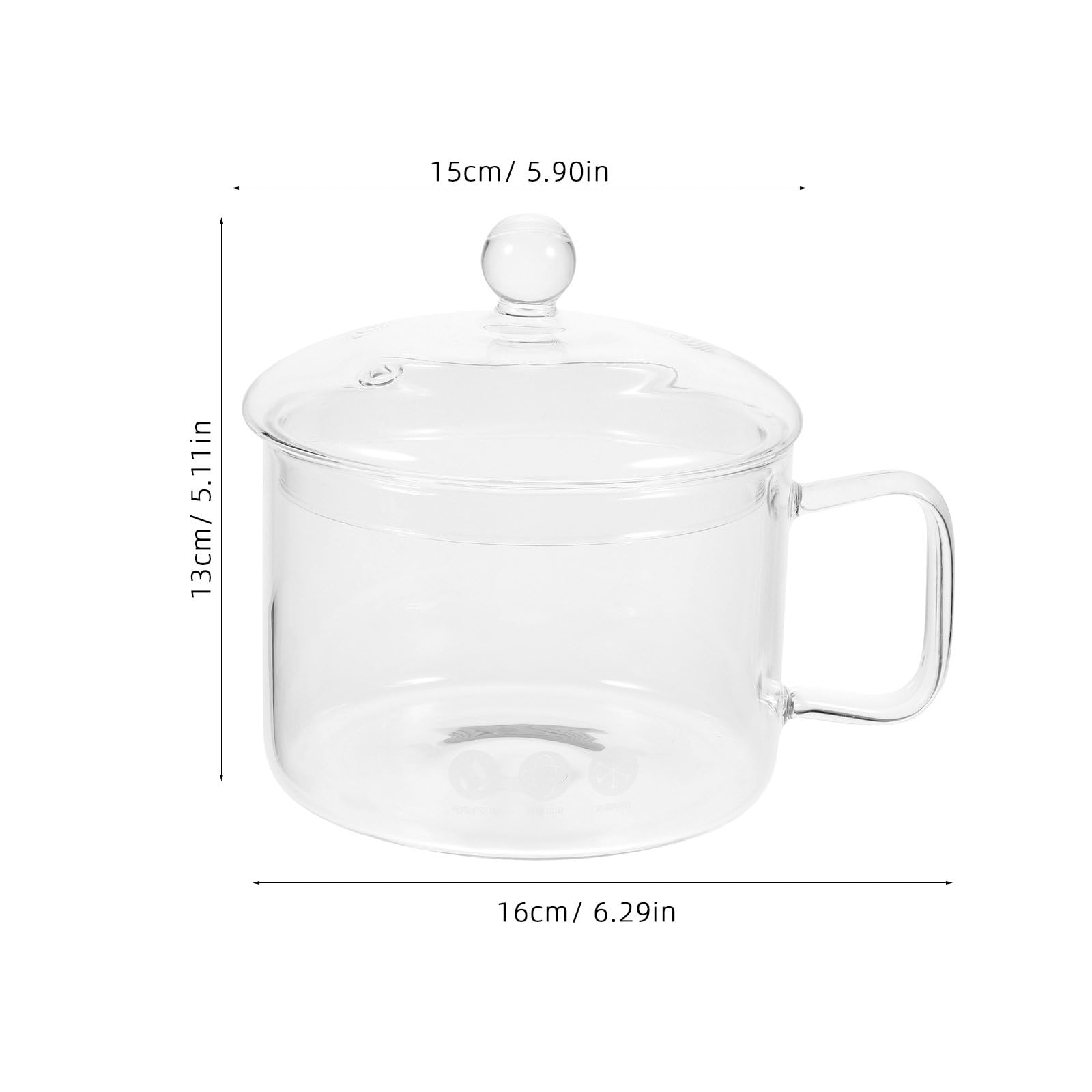 Glass Saucepan with Cover: 1500ml/50.7oz Glass Stovetop Cooking Pot Clear Glass Simmer Pot Glass Cooking Pot Stovetop Pot with Lid for Pasta Baby Food Soup Milk