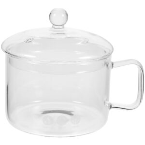 glass saucepan with cover: 1500ml/50.7oz glass stovetop cooking pot clear glass simmer pot glass cooking pot stovetop pot with lid for pasta baby food soup milk