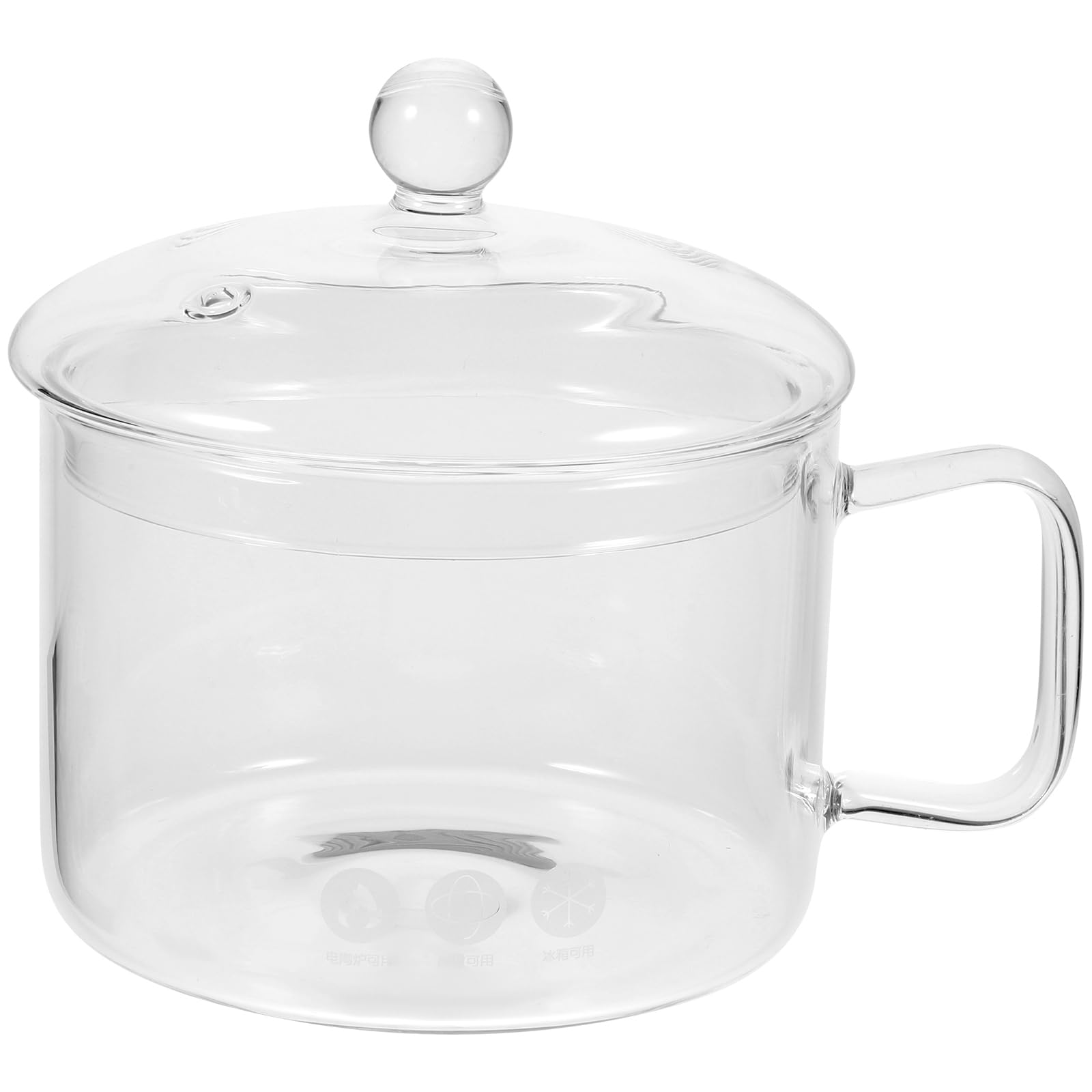 Glass Saucepan with Cover: 1500ml/50.7oz Glass Stovetop Cooking Pot Clear Glass Simmer Pot Glass Cooking Pot Stovetop Pot with Lid for Pasta Baby Food Soup Milk