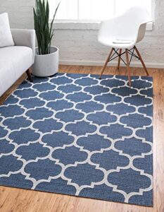 rugs.com georgia collection rug – 7' x 10' navy blue flatweave rug perfect for living rooms, large dining rooms, open floorplans