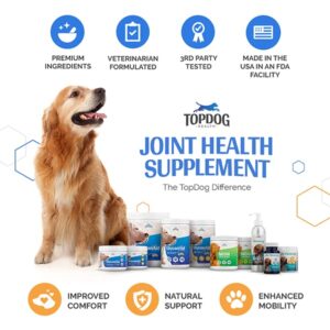 TopDog Health - MSM Joint Boost Powder - Hip & Joint Dog Supplement for Joint Mobility & Flexibility - Natural Anti-Inflammatory with Sulfur - Unflavored